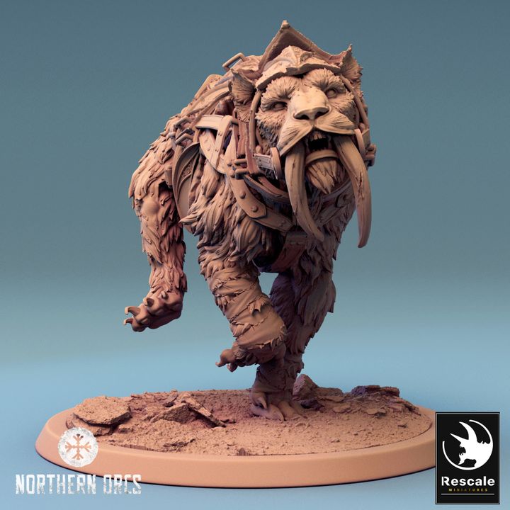 3D Printable Saber-toothed tiger, Gelidus Felix Run by Rescale Miniatures