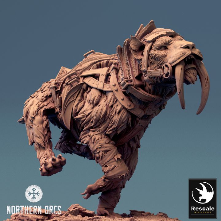 3D Printable Saber-toothed tiger, Gelidus Felix Run by Rescale Miniatures