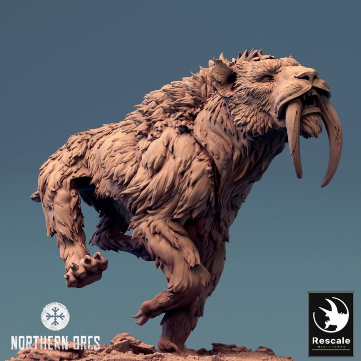 3D Printable Saber-toothed tiger, Gelidus Felix Run by Rescale Miniatures