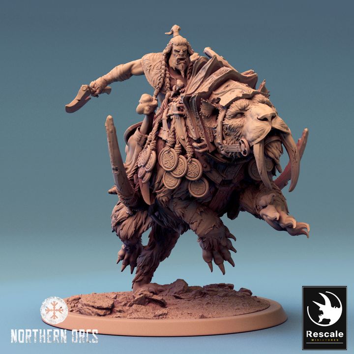 3D Printable Saber-toothed tiger, Gelidus Felix Leap by Rescale Miniatures