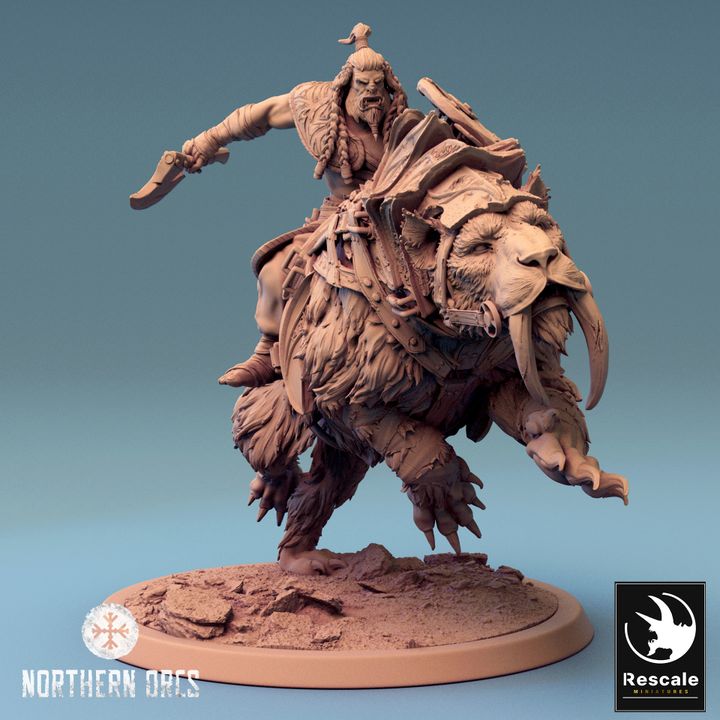 3D Printable Saber-toothed tiger, Gelidus Felix Leap by Rescale Miniatures