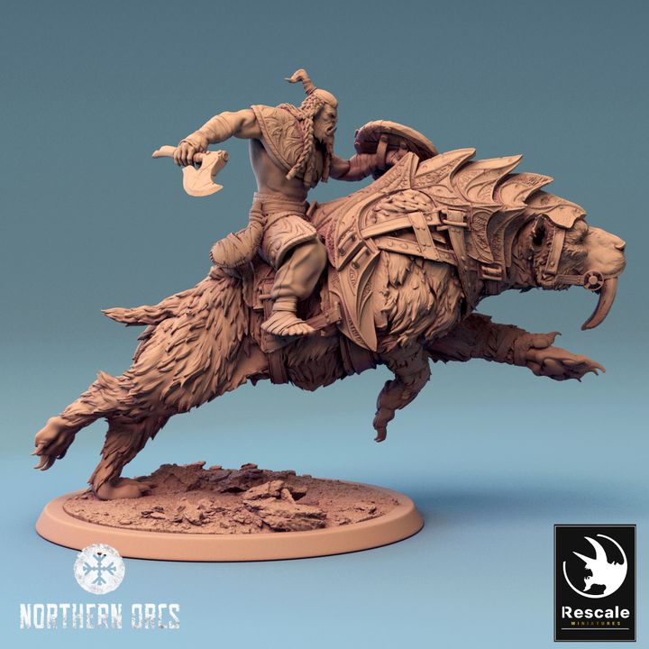 3D Printable Saber-toothed tiger, Gelidus Felix Leap by Rescale Miniatures