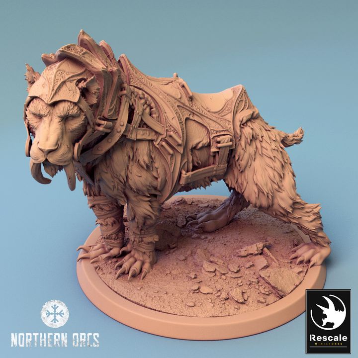 3D Printable Saber-toothed tiger, Gelidus Felix Look by Rescale Miniatures