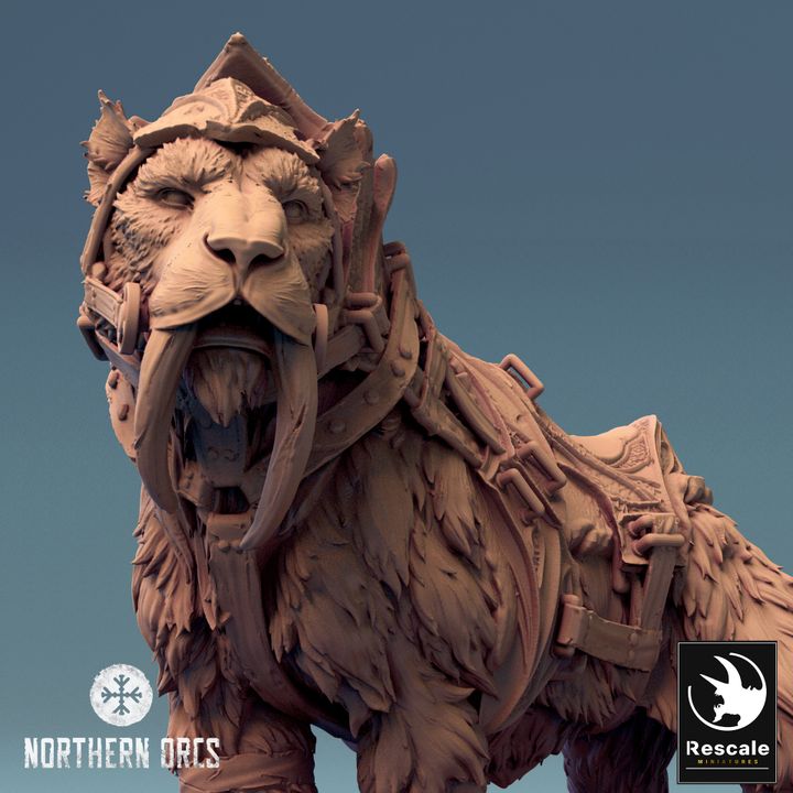 3D Printable Saber-toothed tiger, Gelidus Felix Look by Rescale Miniatures