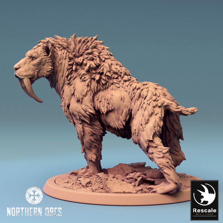 3D Printable Saber-toothed tiger, Gelidus Felix Look by Rescale Miniatures