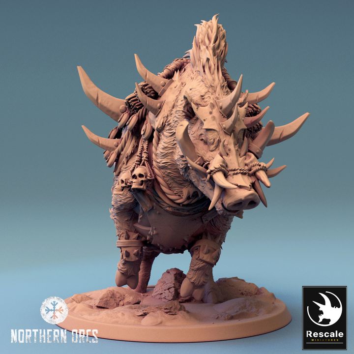 3D Printable Boar Charge by Rescale Miniatures