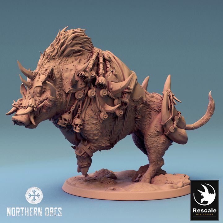 3D Printable Boar Charge by Rescale Miniatures