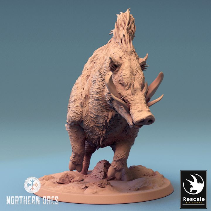 3D Printable Boar Charge by Rescale Miniatures