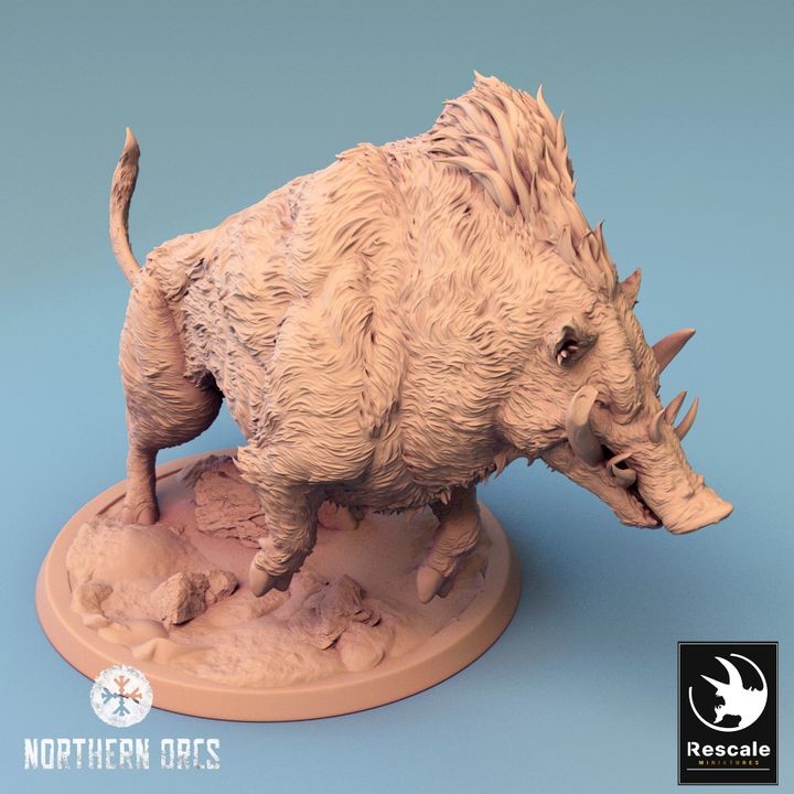 3D Printable Boar Charge by Rescale Miniatures