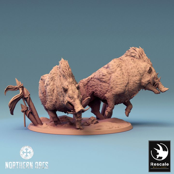 3D Printable Boar Together by Rescale Miniatures