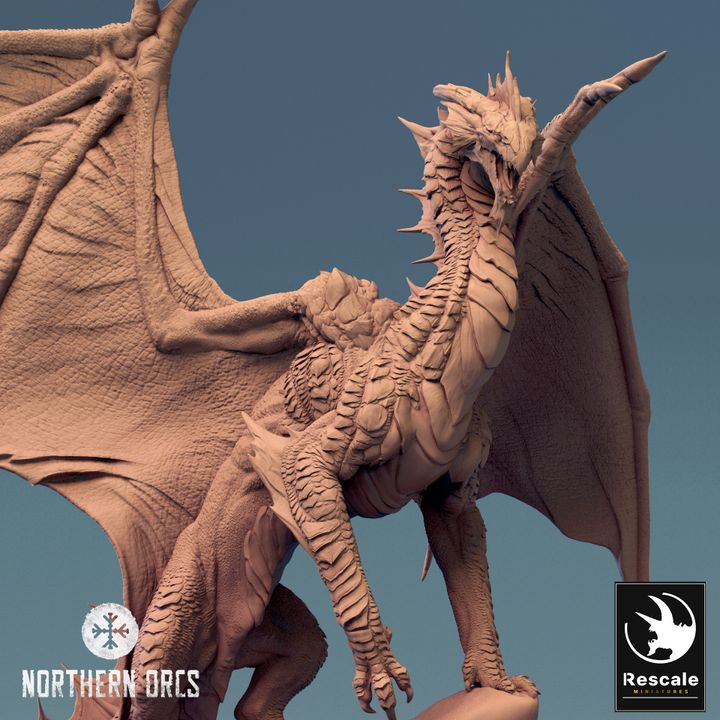 3D Printable Pack Metallic Dragon Silver by Rescale Miniatures