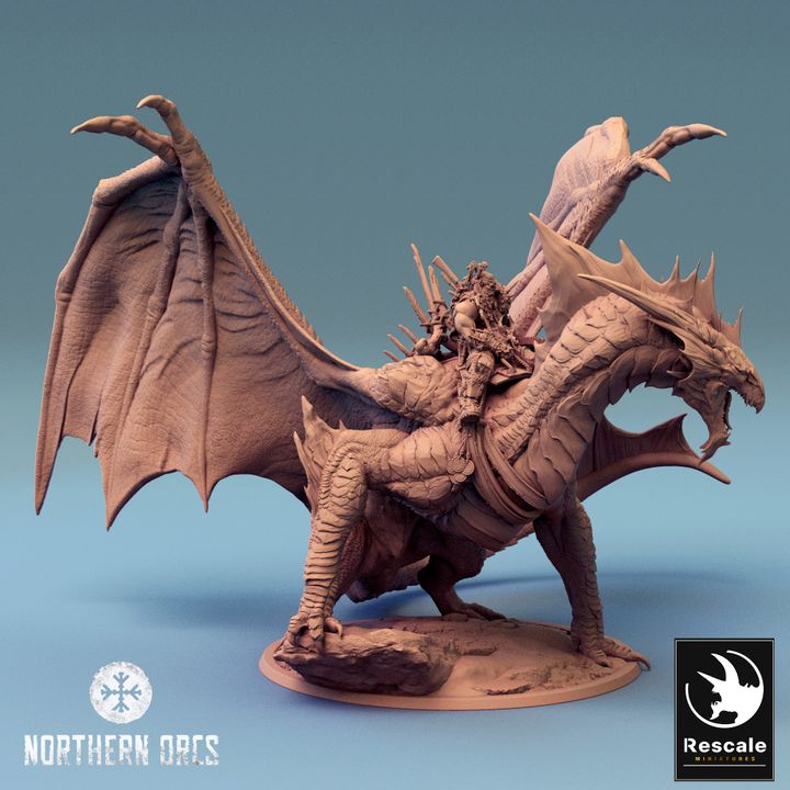 3D Printable Legendary Metallic Silver Dragon Landed by Rescale Miniatures