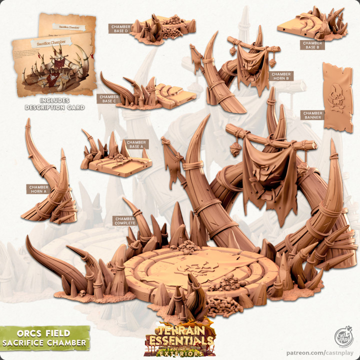 3D Printable Orcs Field Set (Pre-Supported) - Terrain Essentials by Cast n Play