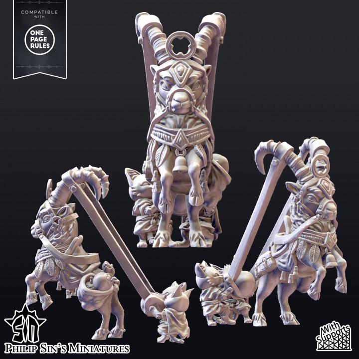 3D Printable Merrowcove-Kitten Ballista Team by Sin's Miniatures
