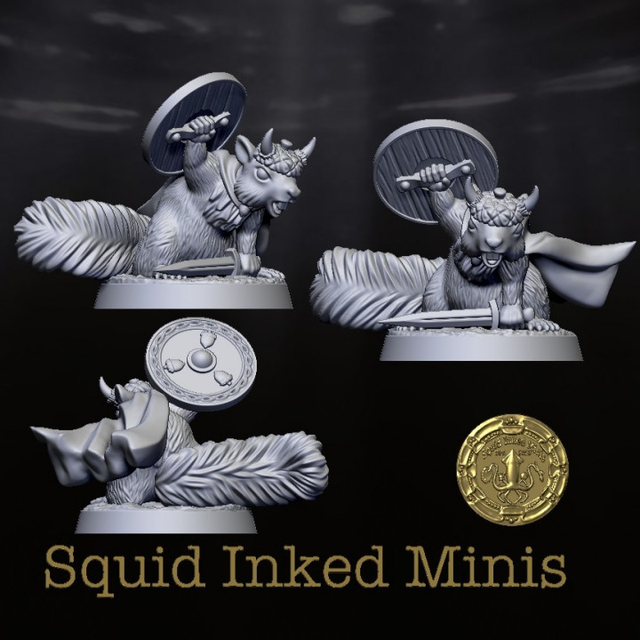 3D Printable Viking Dire Squirrel by Squid Inked Minis