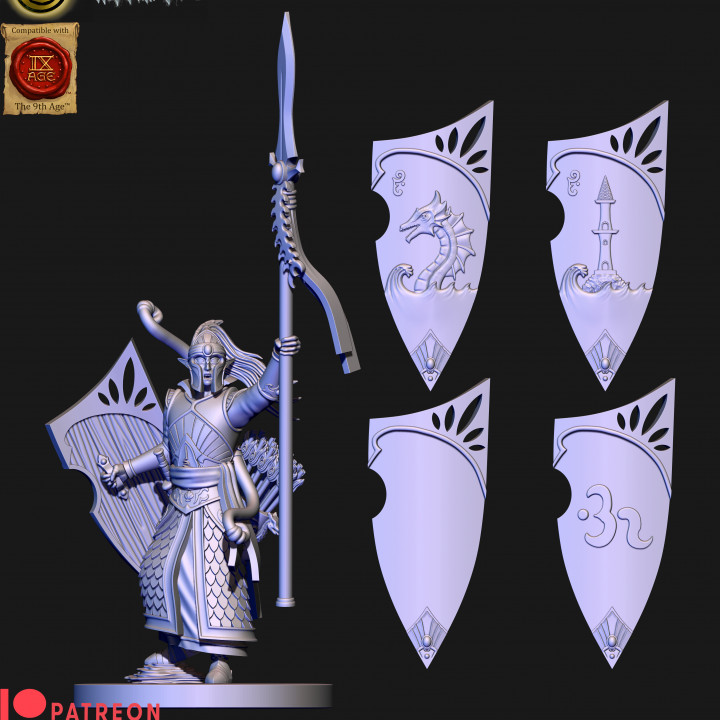 3D Printable High elves Sea guard unit (elf) by HoloMiniatures