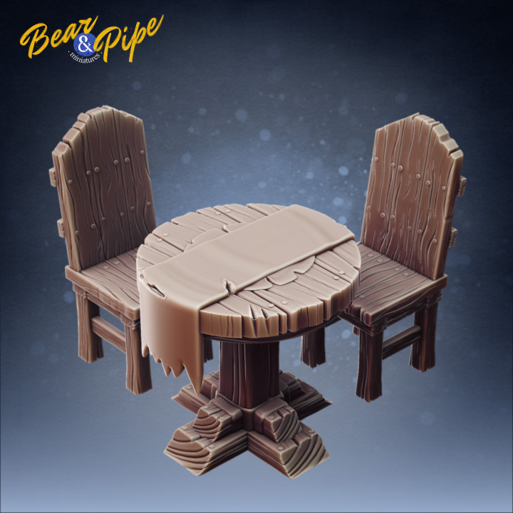 3D Printable Outlaw Village - Table Set by Bear & Pipe
