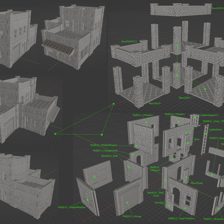 3D Printable Urban Buildings (Modular) by Dani Amengual