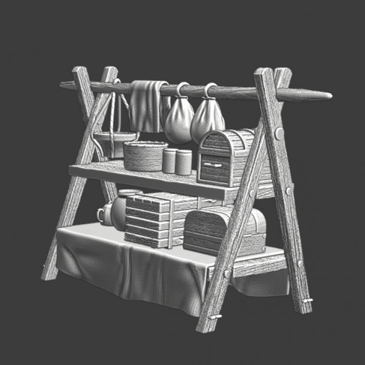 3D Printable Medieval wargaming prop - Market Stall by Northern ...
