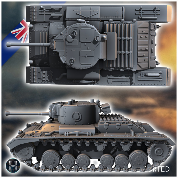 3D Printable Valentine Mark Mk. IX infantry tank - UK United WW2 ...