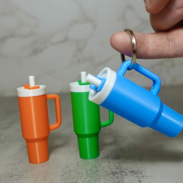 3D Printable Trendy Cup Keychain by MysticMesh3D