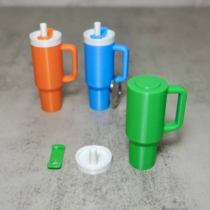 3D Printable Trendy Cup Keychain by MysticMesh3D