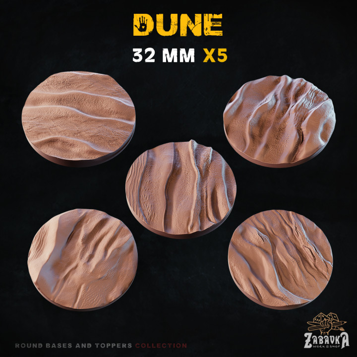 3D Printable Dune - Bases & Toppers (Small Set) by Zabavka Workshop