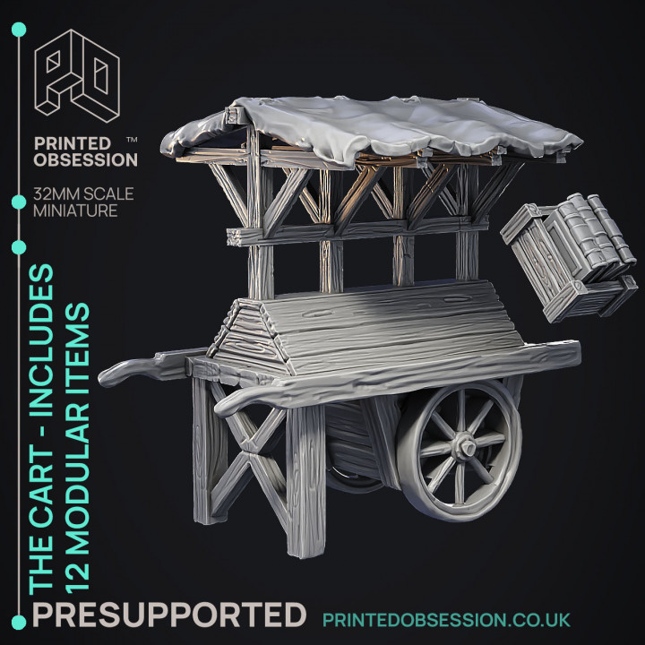 3D Printable Cart - Modular Enviroment Model - PRESUPPORTED ...