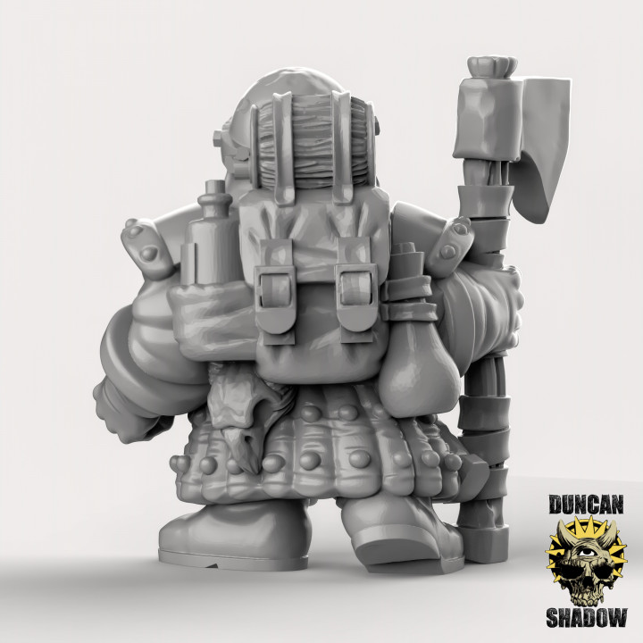 3D Printable Dwarf Hero Adventurers (Pre Supported) by Duncan Shadow