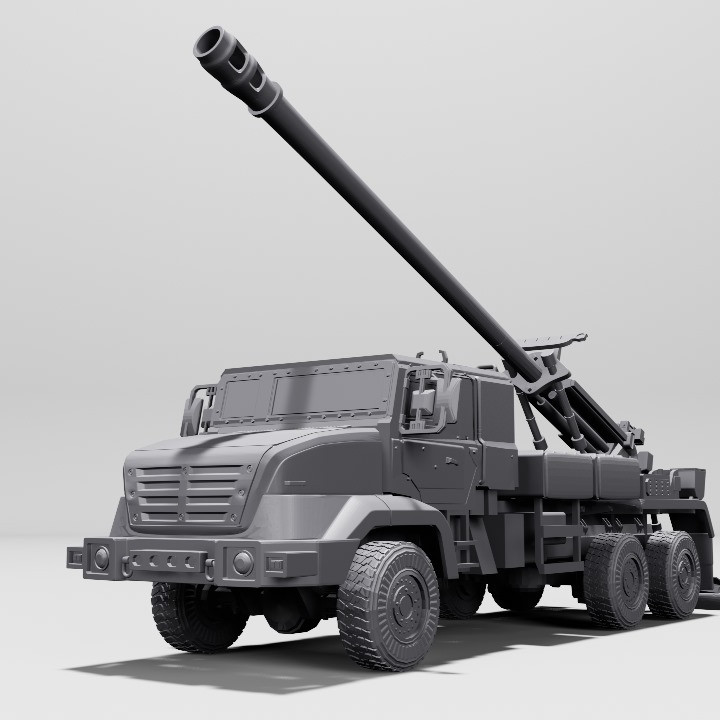 3D Printable Ceasar SPG NATO version, on Sherpa 5 6x6 chassis by The ...