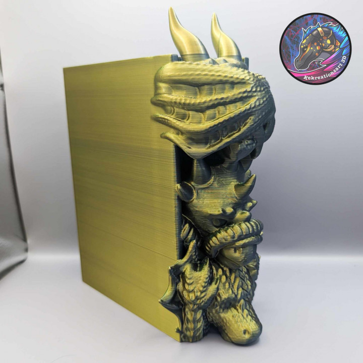 3D Printable No Evil Dragon Book Nook by Kirsten M