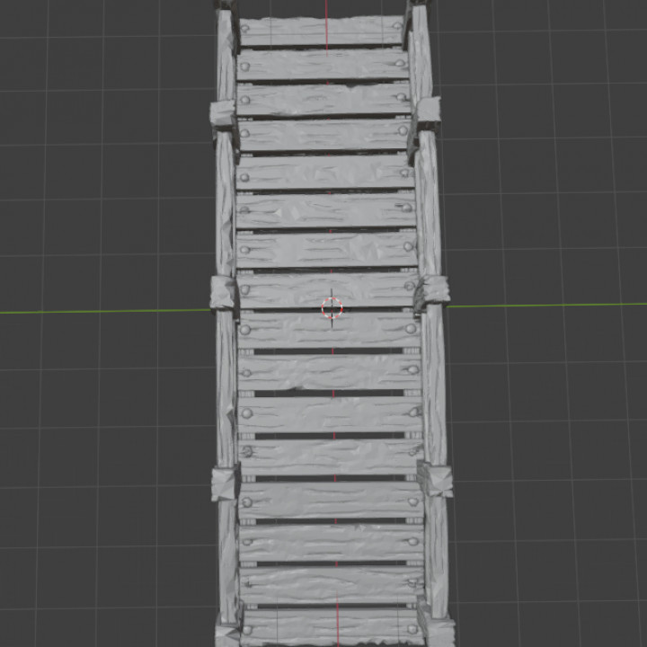 3D Printable Short wooden bridge for tabletop games by Cam Norcross