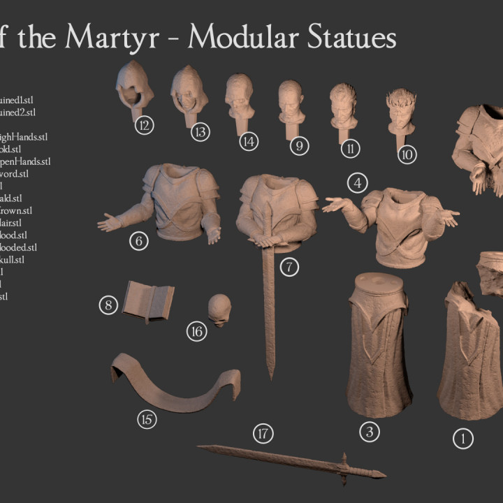 3D Printable Mausoleum Modular Statues by Making Tlon