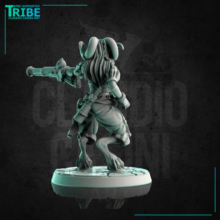 3D Printable (0197) Female faun satyr pirate by Claudio Casini Art