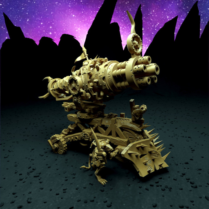 3D Printable Ratkin warp siege artillery cannon (Proxy fantasy ...