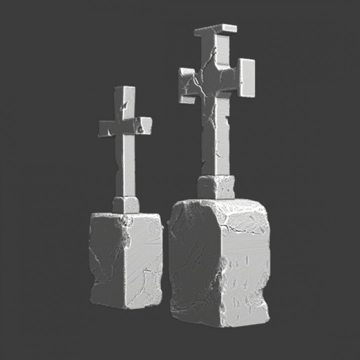 3D Printable Tombstones - set of 2 for wargaming by Northern Crusades Miniatures