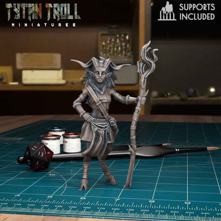3D Printable DnD Heroes Satyr Mage Female [Pre-Supported] by TytanTroll ...