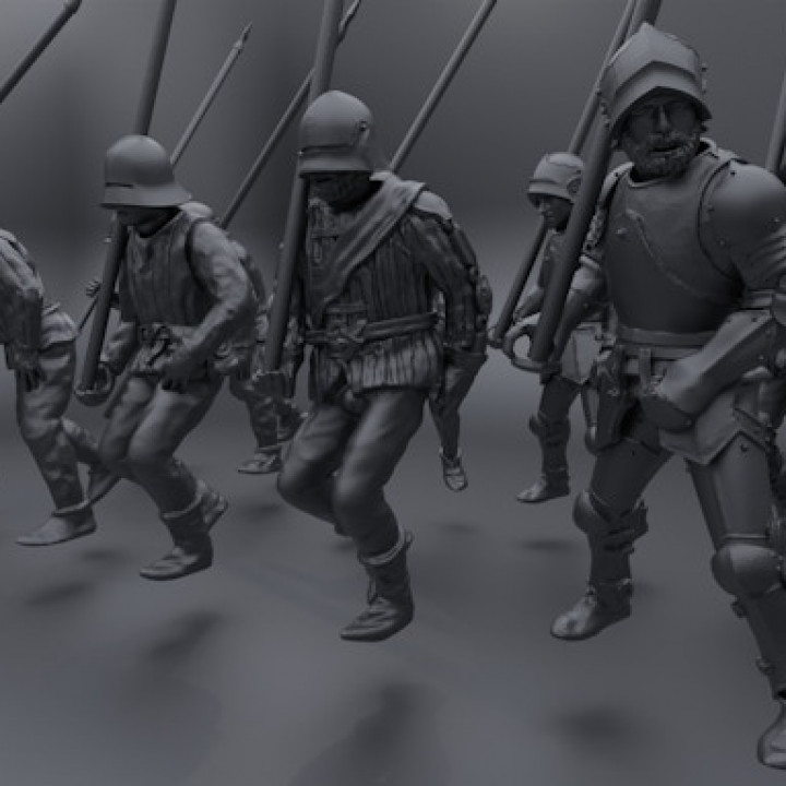 3D Printable ArmoredMarchingPikemen by WarsteelMiniatures