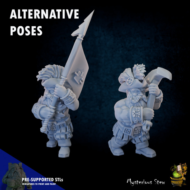 3D Printable Dwarf Slayer Pirates by Mysterious Stew