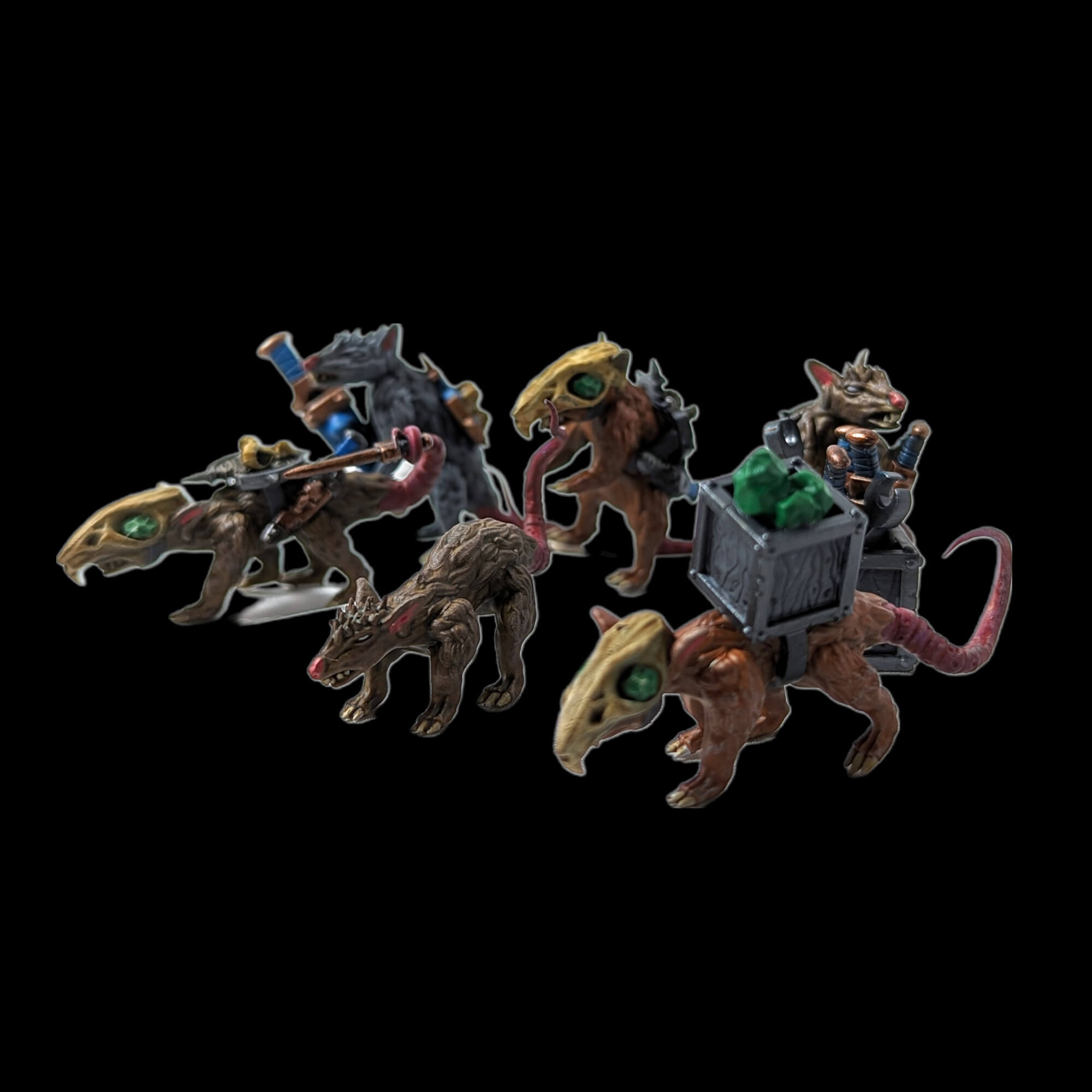 3D Printable Giant/Dire rats including carrying pack rats and giant rat ...
