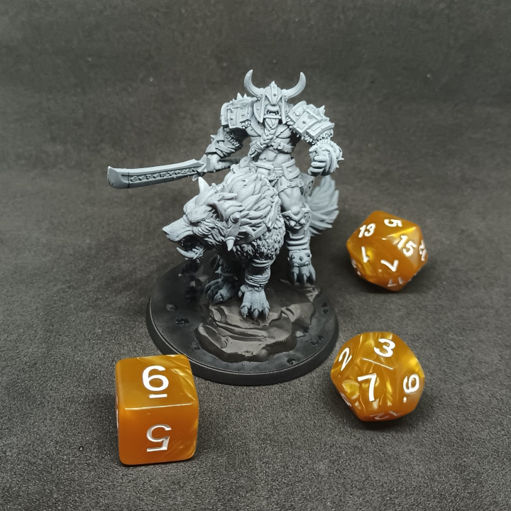 3D Printable Welcome to the Barrens - Dire Wolf Rider C by Imagine Minis