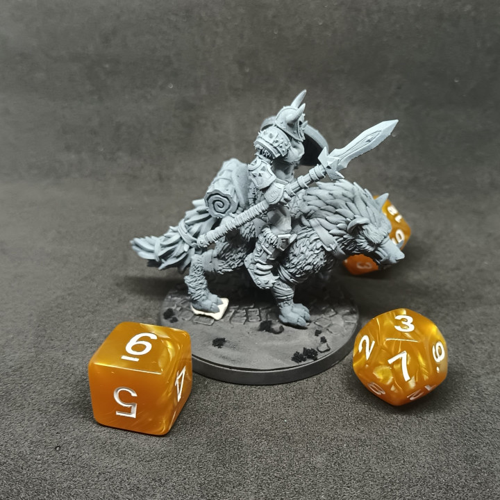 3D Printable Welcome to the Barrens - Dire Wolf Rider D by Imagine Minis