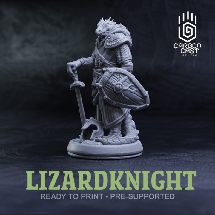 3D Printable LizardFolk Knight by CarbonCast