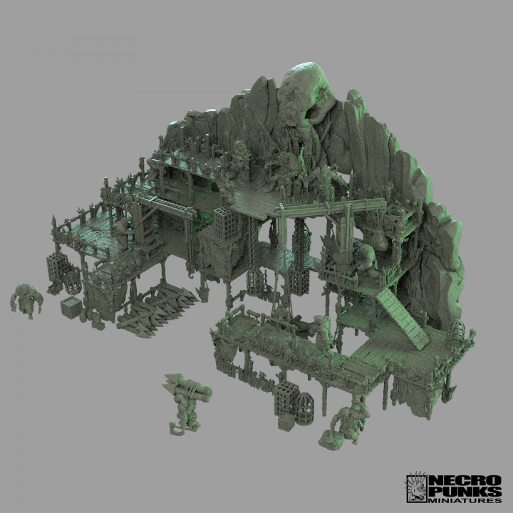 3D Printable BUNDLE#15 - ORC STRONGHOLD - part 01 by Necropunks Miniatures