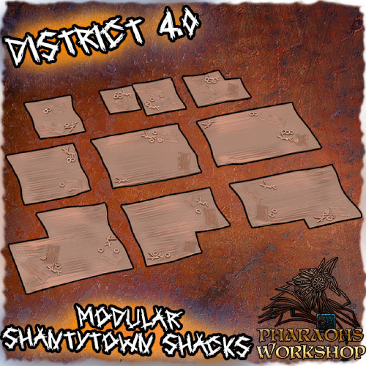 3D Printable Modular Wasteland Shantytown Shacks by Pharaoh's Workshop