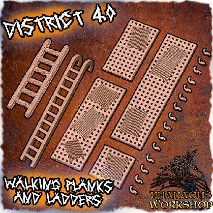 3D Printable Metal Walkway Planks and Ladders Greeblie by Pharaoh's ...