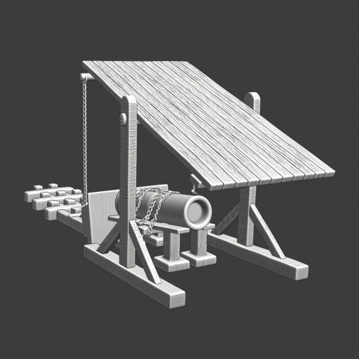 3D Printable Large medieval bombard with protection by Northern ...