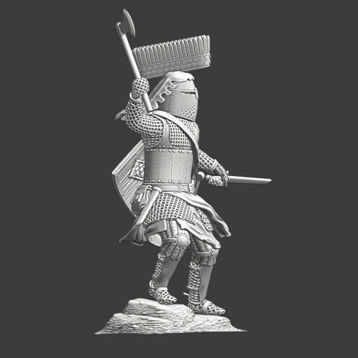 3D Printable Medieval Polish Knight - Fighting with axe and dagger by ...