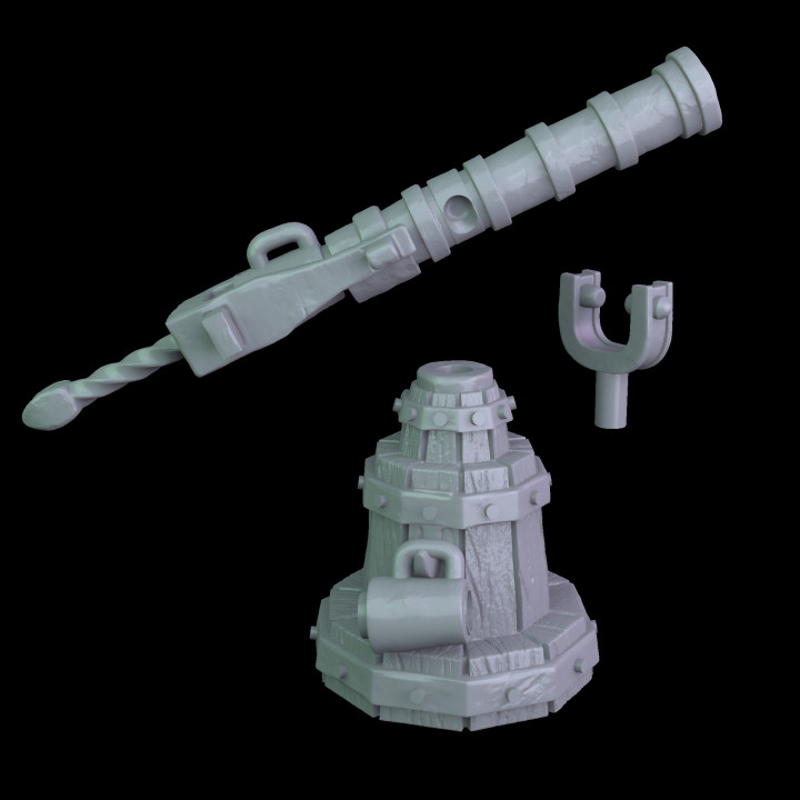 3D Printable Rotating Tarrasbuchse (Medieval Artillery) by Tiny Furniture