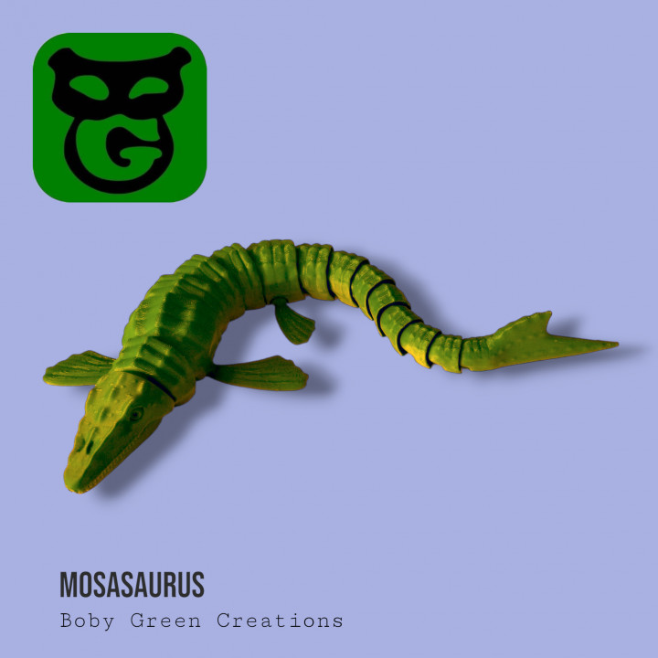3D Printable Mosasaurus V2 Flexi by Boby Green Creations